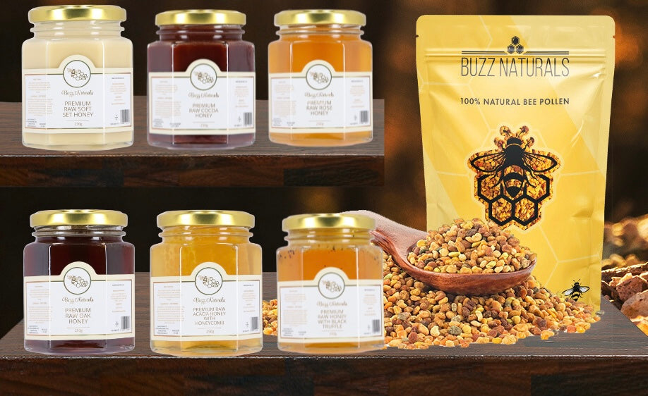 Buzz Naturals: Premium Bee Pollen & Raw Honeys | Natural Health Boost